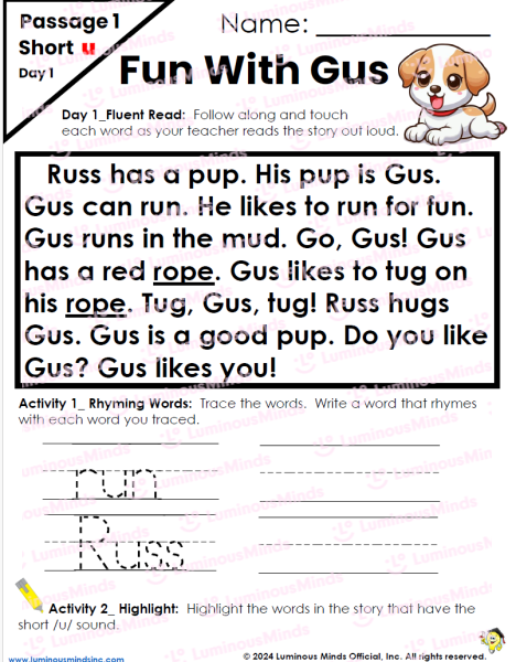 Reading Comprehension Worksheets - Decodable Passages, Repeated ...