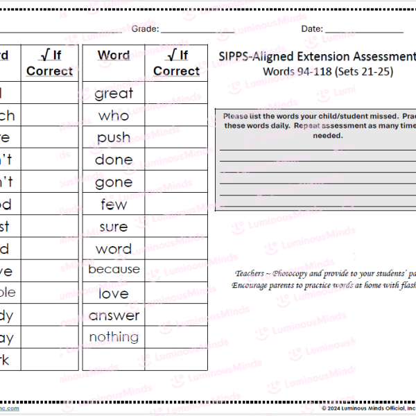 Reading Comprehension Worksheets - SIPPS-Aligned Extension Level ...
