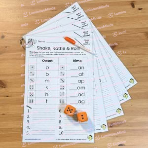 Shake, Rattle & Roll Short Vowel Dice Reading Game Kit (Single Student Set)