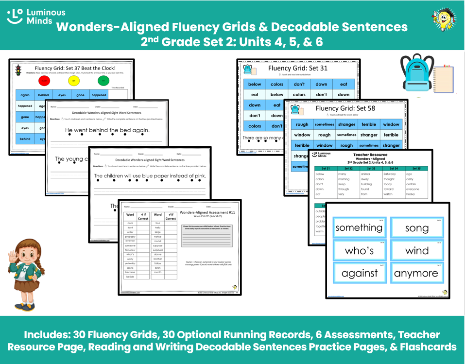 Wonders-Aligned Sight Word Fluency Grids and Decodable Touch and Read ...